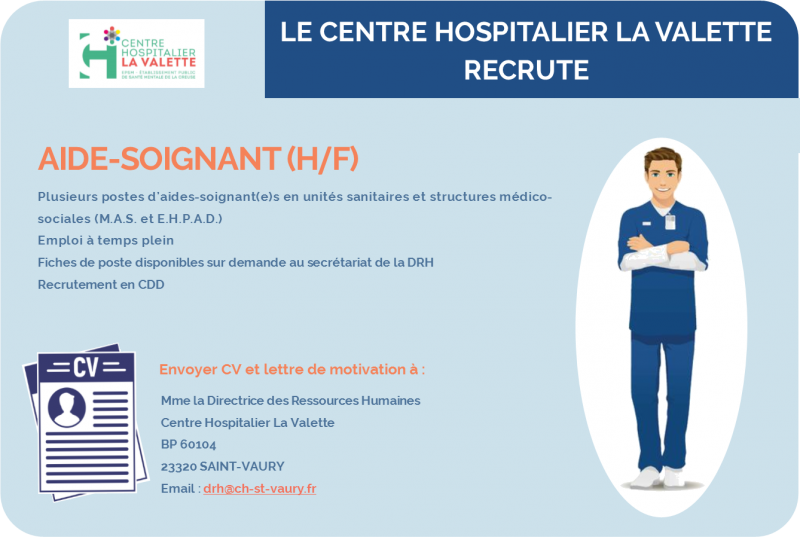 Offres d'emploi et demandes de stage - Centre Hospitalier de La Valette Offres d'emploi et demandes de stage - Centre Hospitalier de La Valette